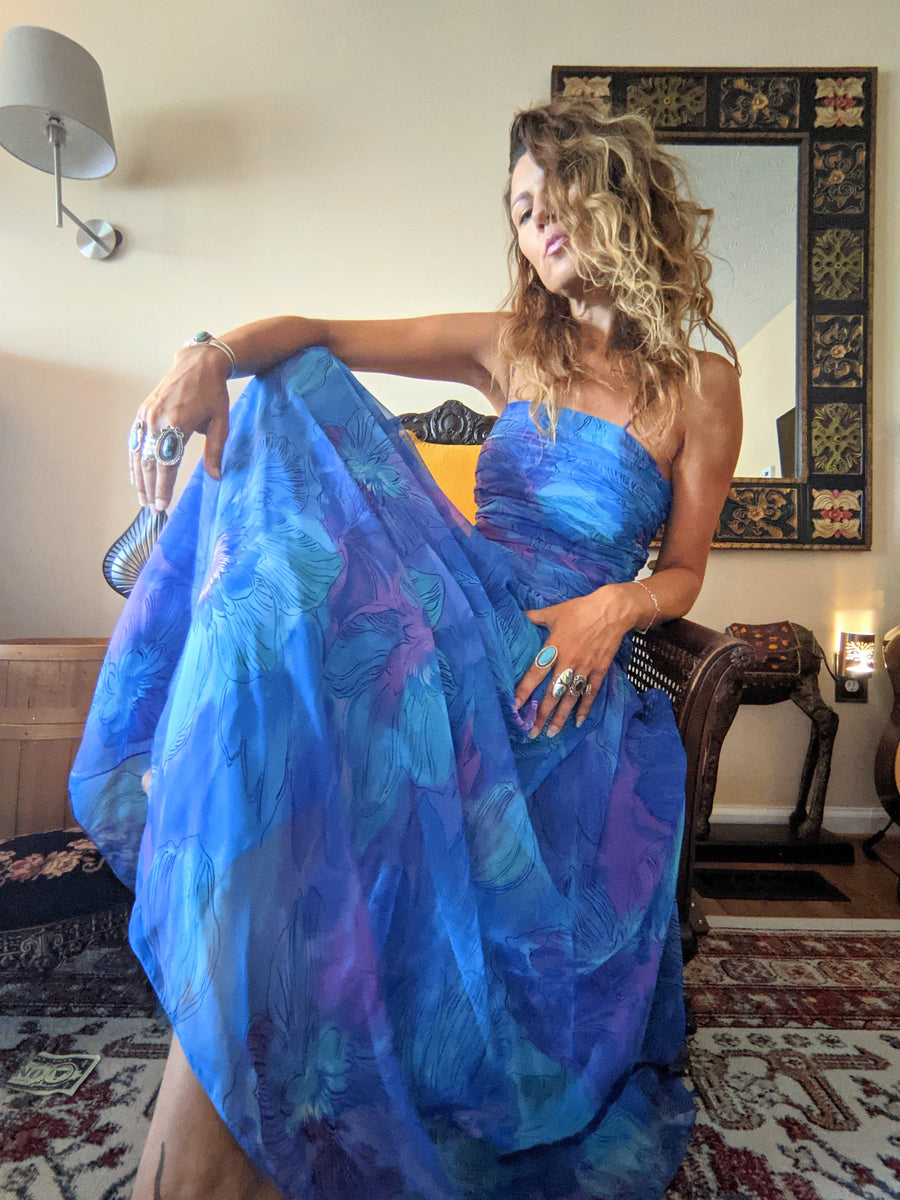 1980s Drop waist Chiffon Maxi dress – The Welsh Bohemian